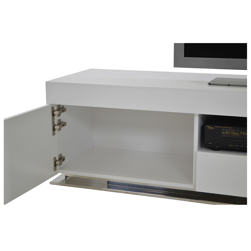 Grand Night White Gloss TV Stand | El Dorado Furniture