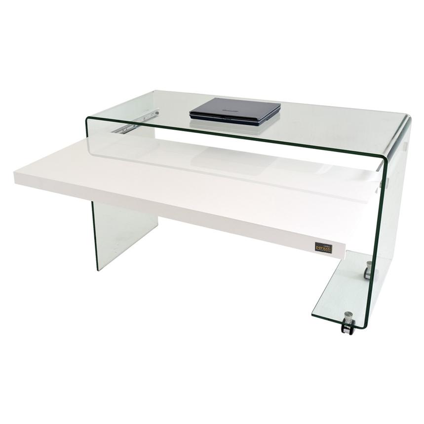 Mirage Clear Desk w/Casters | El Dorado Furniture