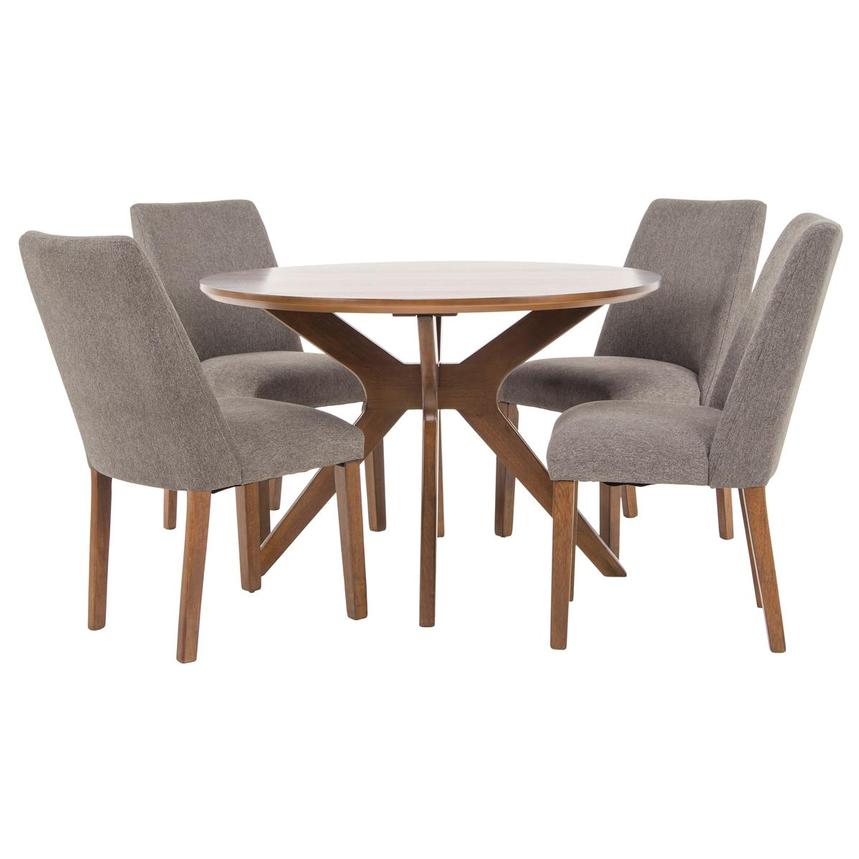 Brenn Dark Gray 5-Piece Round Dining Set | El Dorado Furniture