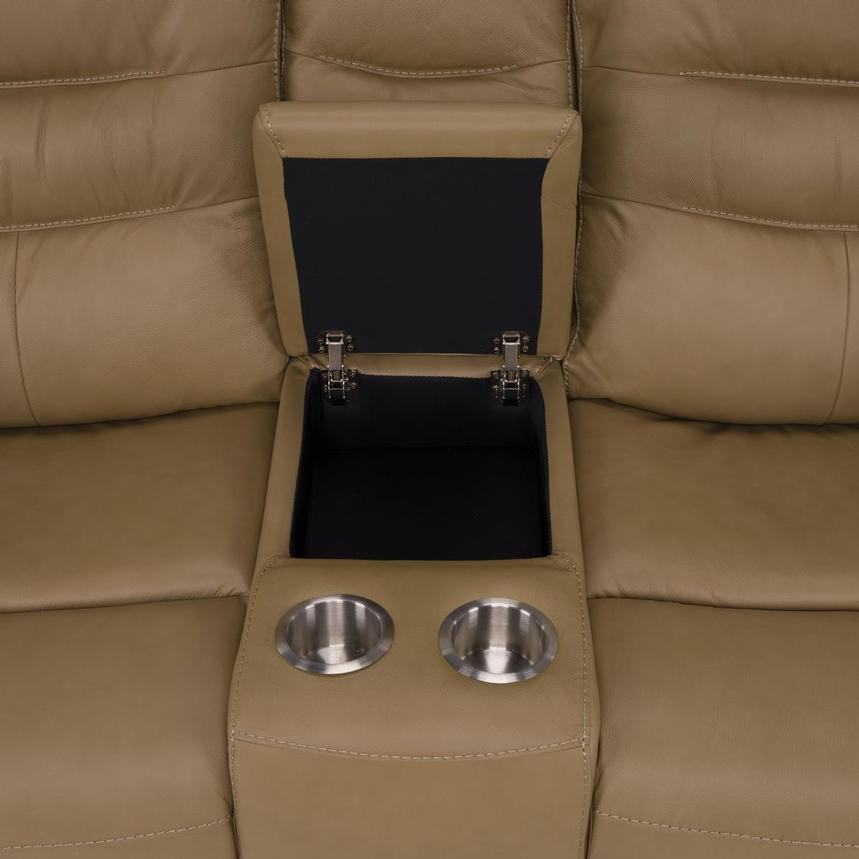 Asher Leather Power Reclining Sofa w/Console | El Dorado Furniture