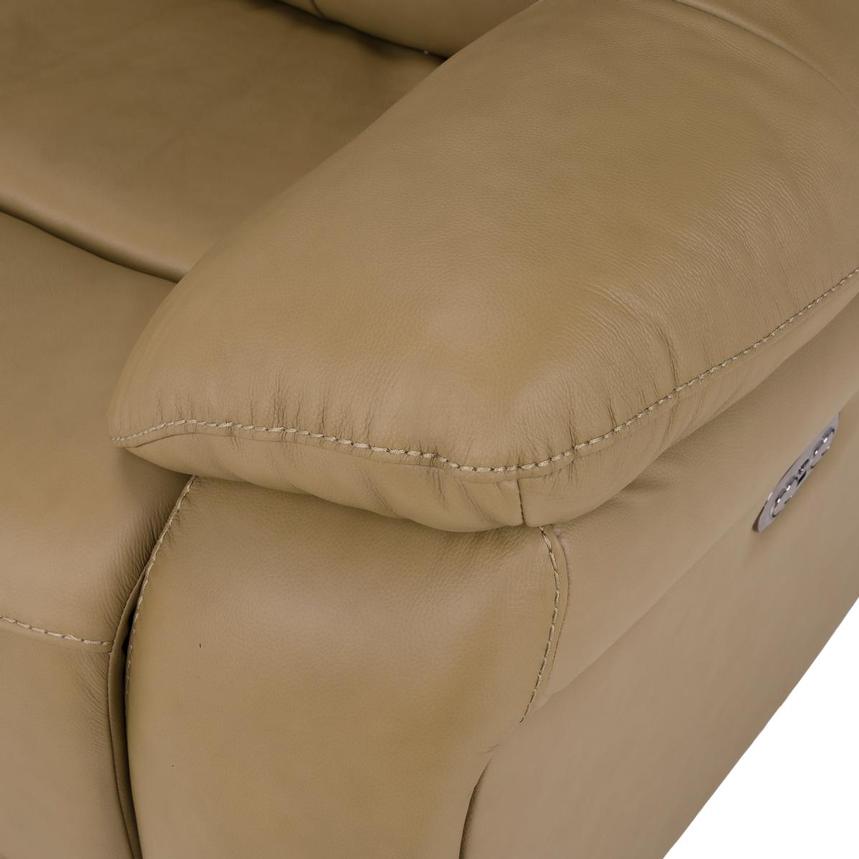 Asher Leather Power Reclining Sofa w/Console | El Dorado Furniture