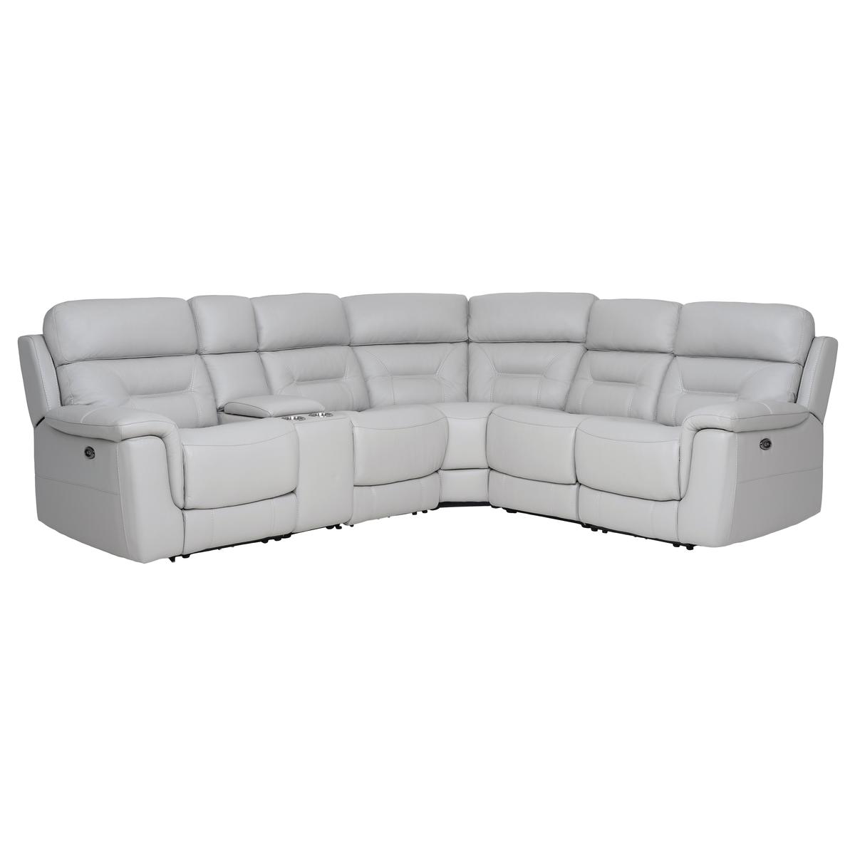Palmer Leather Power Reclining Sectional with 6PCS/3PWR | El Dorado ...